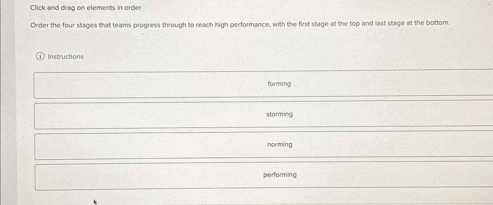 Solved Click and drag on elements in orderOrder the four | Chegg.com