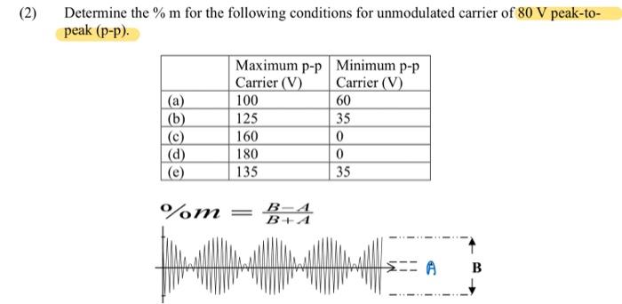 Solved (2) Determine the % m for the following conditions | Chegg.com