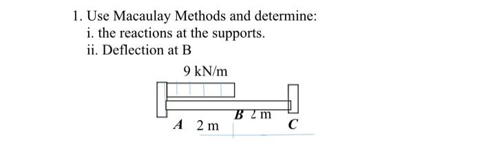 Solved 1. Use Macaulay Methods and determine: i. the | Chegg.com