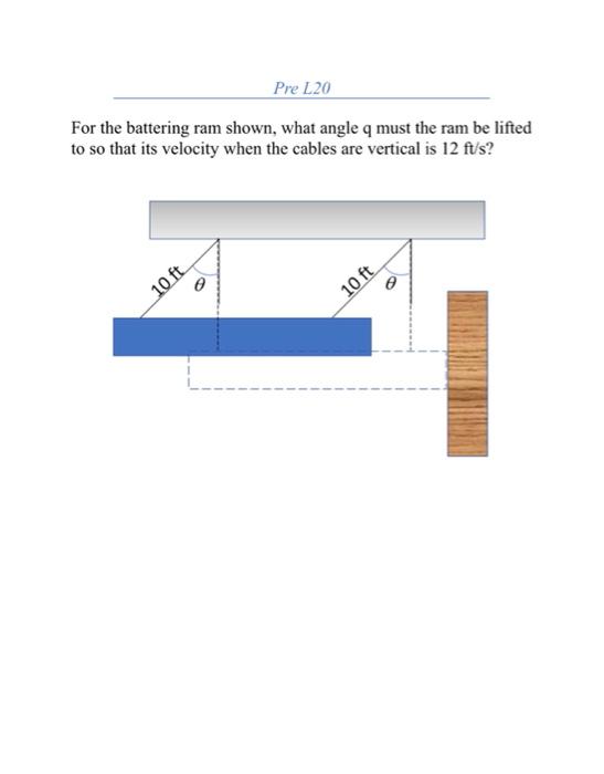 Solved Pre L20 For the battering ram shown, what angle q | Chegg.com