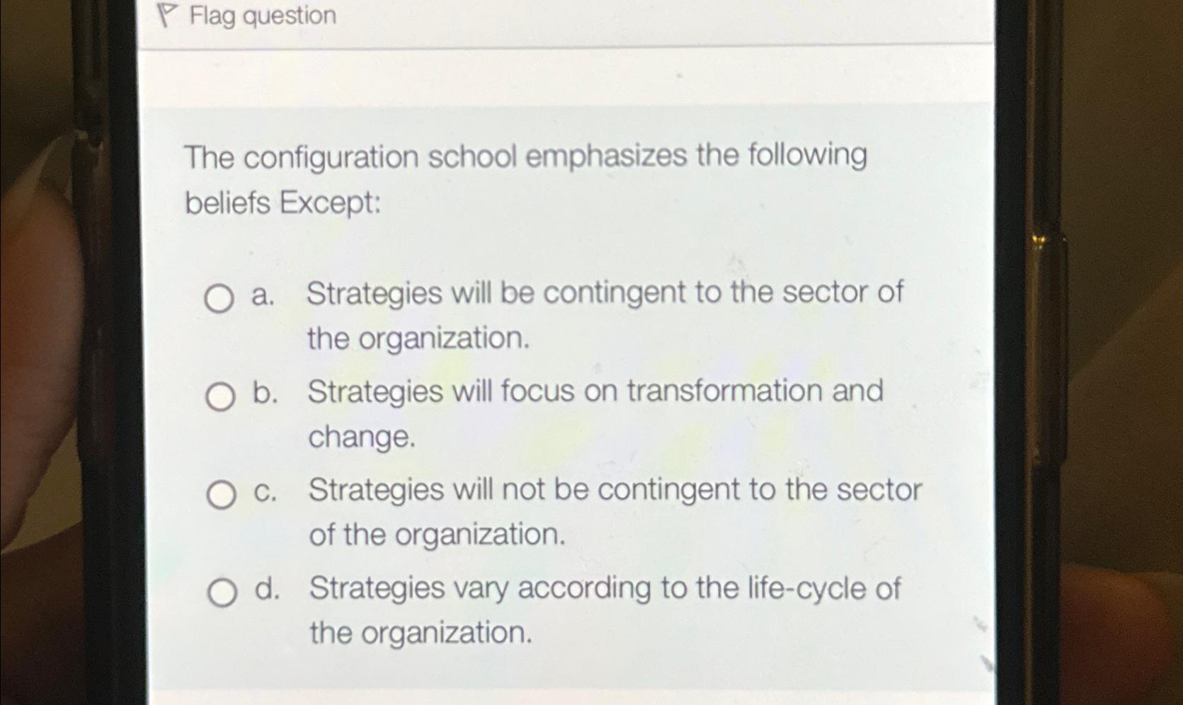 Solved Flag questionThe configuration school emphasizes the | Chegg.com