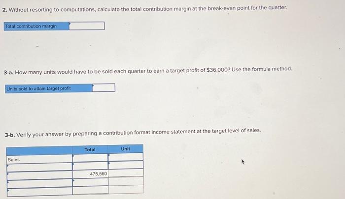 Solved Exercise 8-5 Calculating Break-Even Point, Target | Chegg.com
