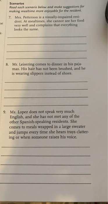 Solved Scenarios Read each scenario below and make | Chegg.com