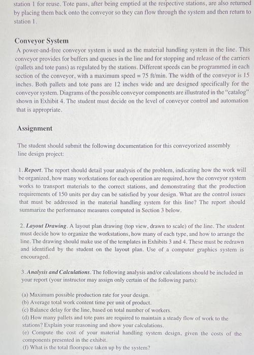 Case Study: Design of a Conveyorized Production Line | Chegg.com