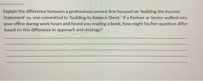 Solved Explain the difference between a professional service | Chegg.com