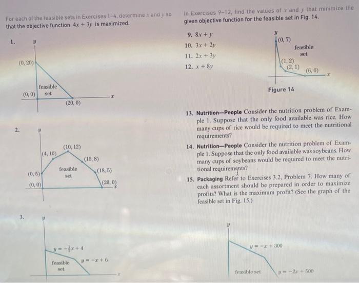 Solved For each of the feasible sets in Exercises 1−4, | Chegg.com