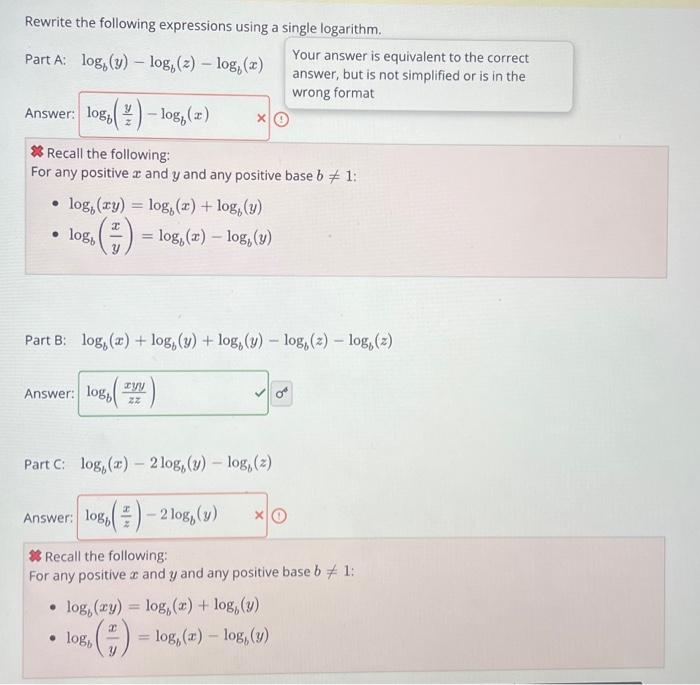 Solved Rewrite the following expressions using a single | Chegg.com
