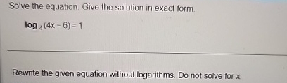 Solved Solve the equation. Give the solution in exact | Chegg.com