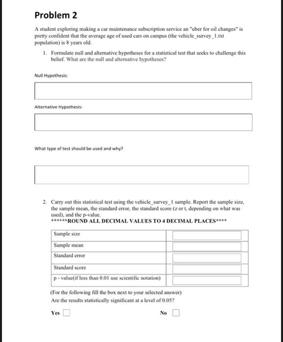 Solved This problem concerns the datasets of vehicle ages in | Chegg.com
