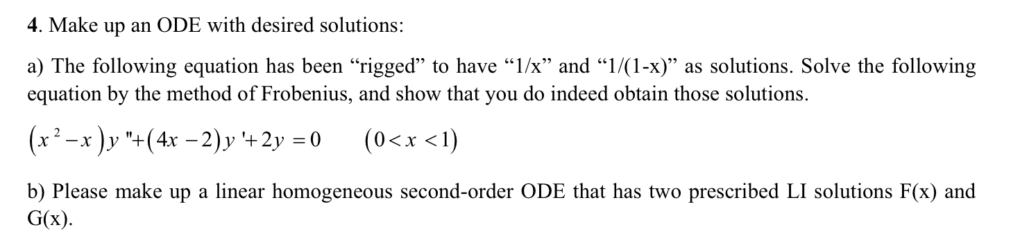 Make up an ODE with desired solutions:a) ﻿The | Chegg.com