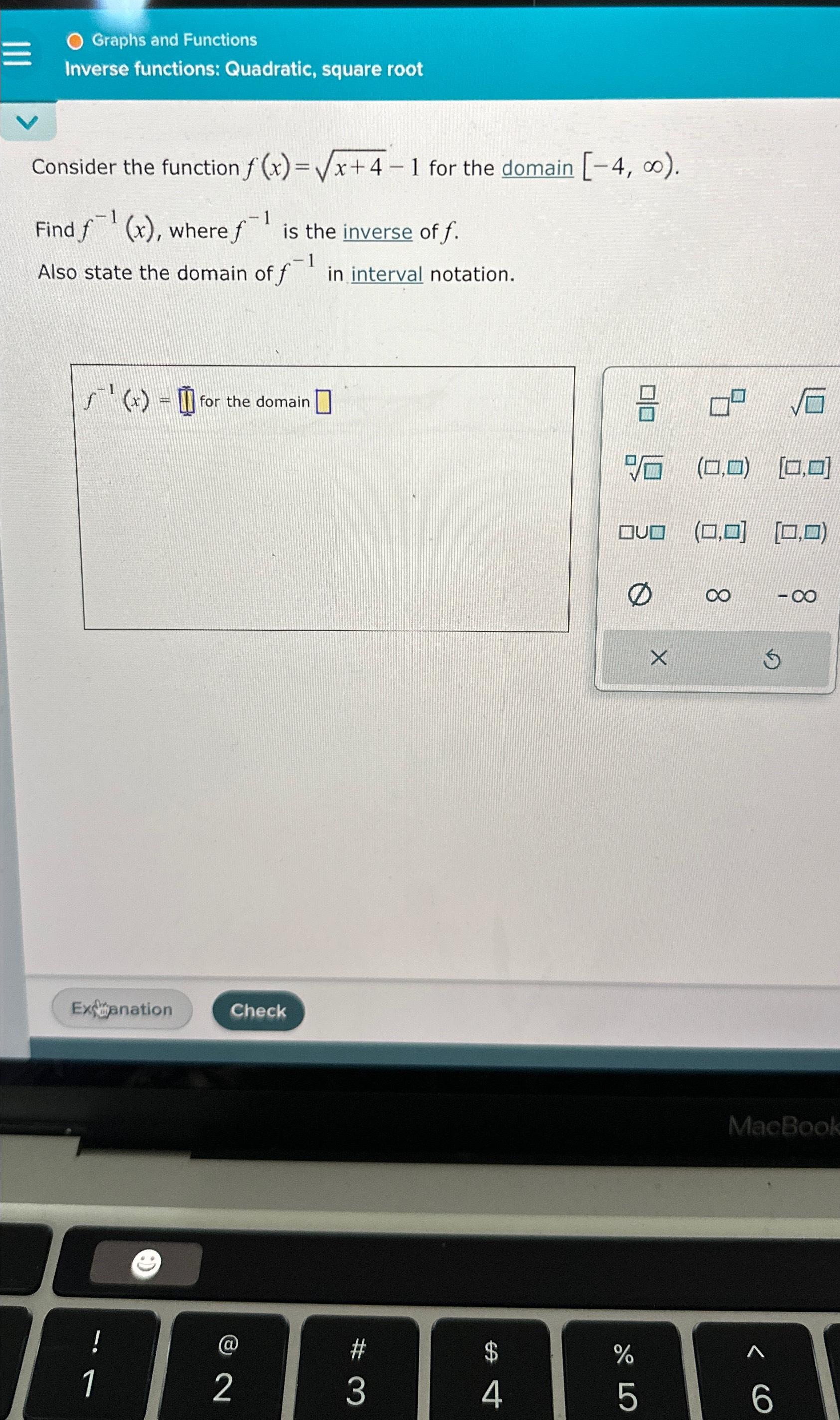 Solved Graphs and Functions Inverse functions: Quadratic, | Chegg.com