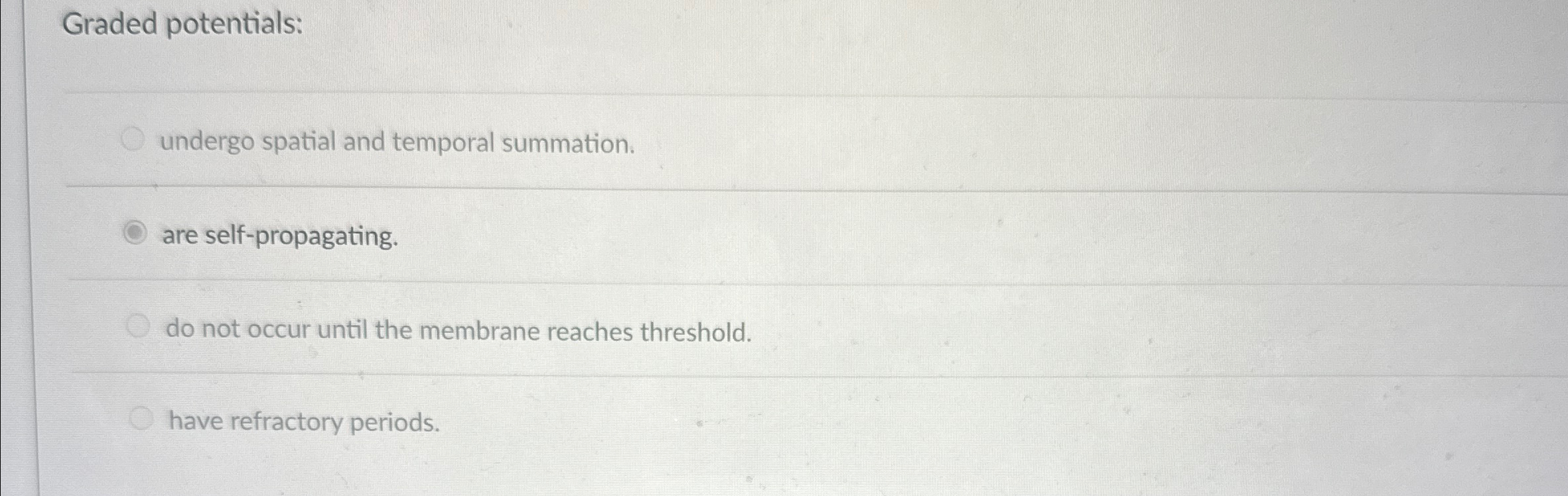 Solved Graded potentials:undergo spatial and temporal | Chegg.com