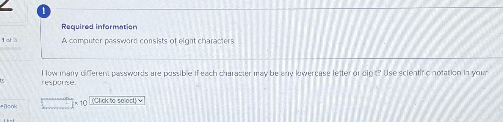 Solved !Required informationA computer password consists of | Chegg.com