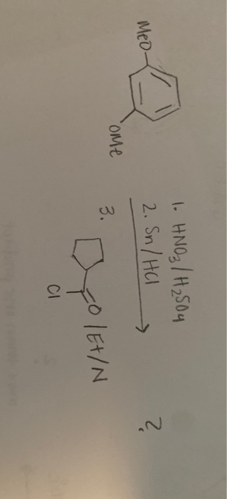 Solved 1. HNO3 / H₂504 2. Sn/ Hal Meo come a colet/n 이 | Chegg.com