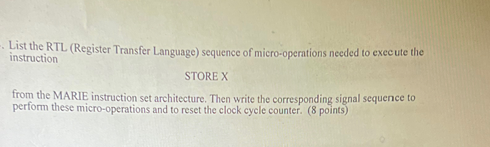 Solved List the RTL (Register Transfer Language) ﻿sequence | Chegg.com