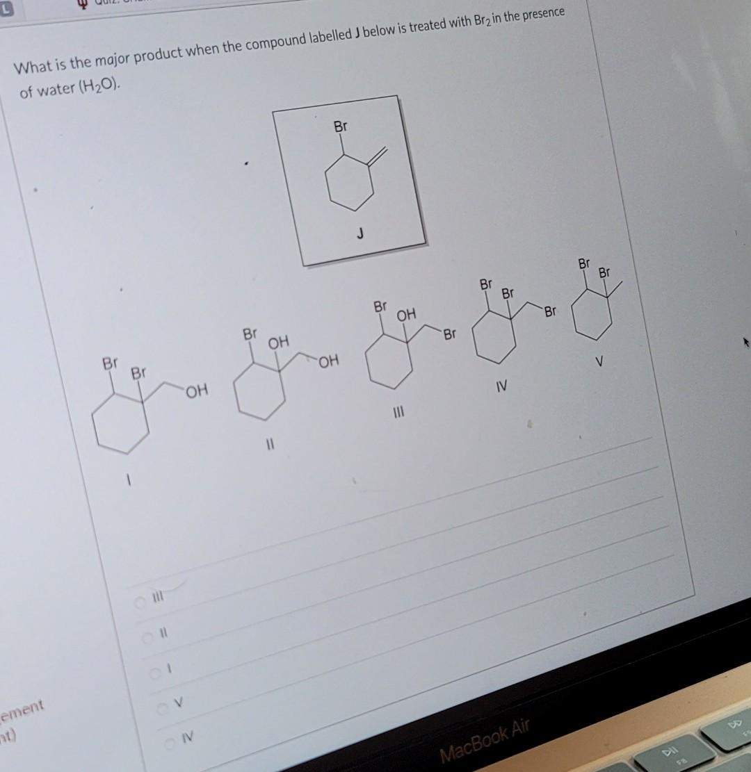 What is the major product when the compound labelled | Chegg.com