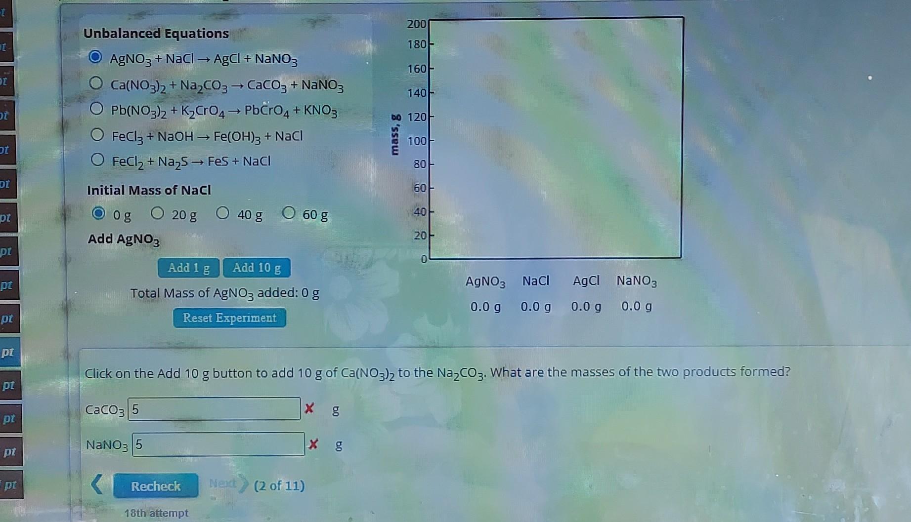 Solved AgNO3+NaCl→AgCl+NaNO3Ca(NO3)2+Na2CO3→CaCO3+NaNO3 | Chegg.com