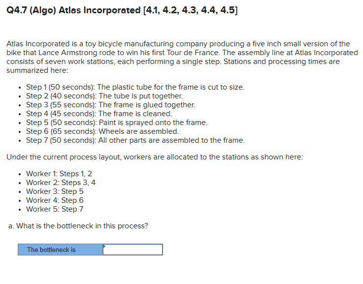 Solved Q4.7 (Algo) ﻿Atlas Incorporated | Chegg.com