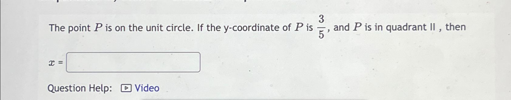 Solved The point P ﻿is on the unit circle. If the | Chegg.com