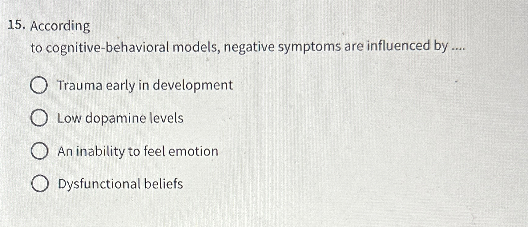 Solved Accordingto cognitive-behavioral models, negative | Chegg.com
