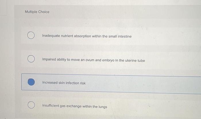 Solved Select the impairment that occurs with improper | Chegg.com