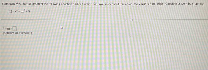 Solved Determine whether the graph of the following equation | Chegg.com