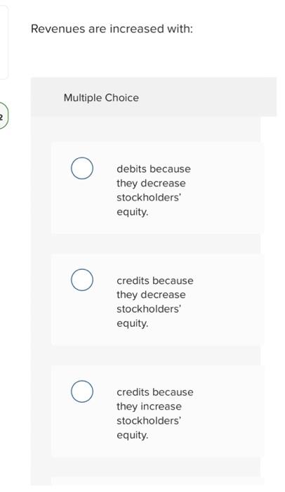 Solved debits because they decrease stockholders' equity. | Chegg.com