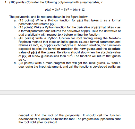 Solved (100 ﻿points) ﻿Consider the following polynomial with | Chegg.com