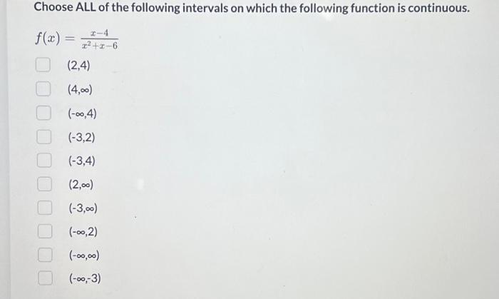 Choose ALL of the following intervals on which the | Chegg.com