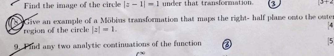 Solved (8) ﻿Give an example of a Möbius transformation that | Chegg.com