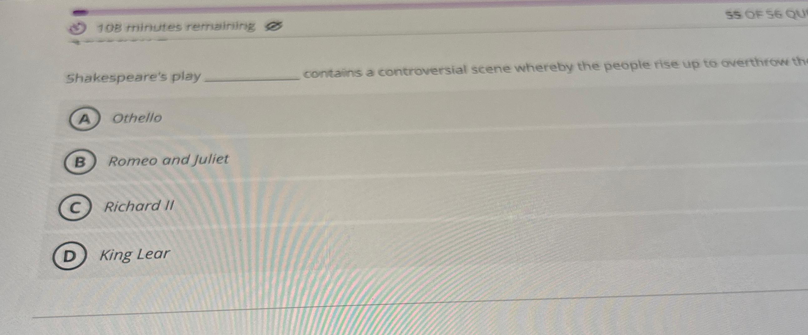 Solved Shakespeare's playcontains a controversial scene | Chegg.com