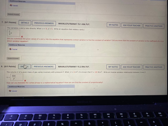 Solved The variables x ﻿and y ﻿vary directly. When x=9,y=5. | Chegg.com
