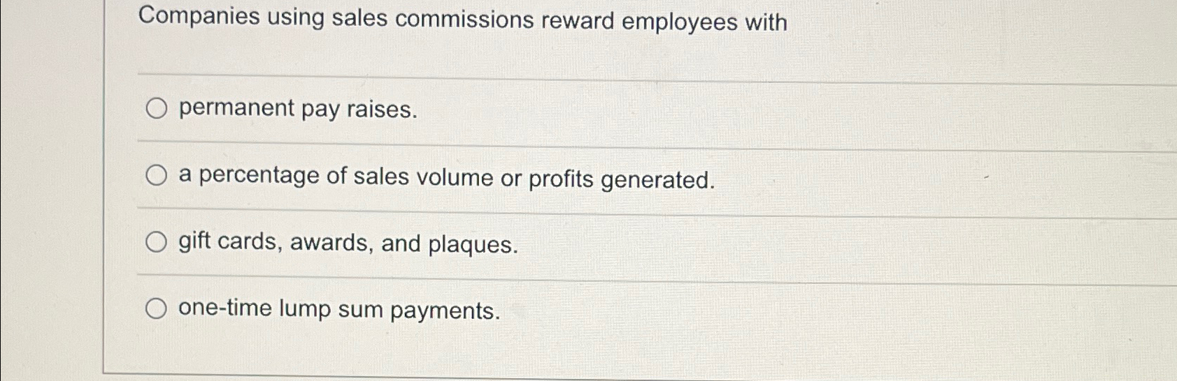 Solved Companies using sales commissions reward employees | Chegg.com