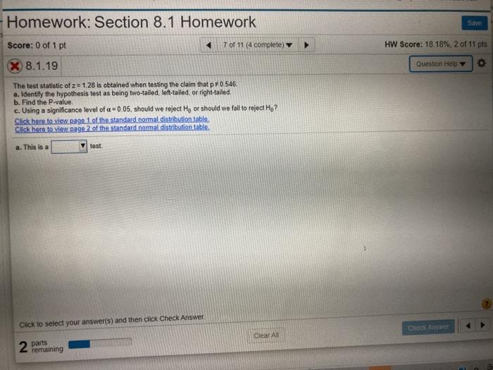 Solved Homework Section 8 1 Homework Save Score 0 Of 1 Pt