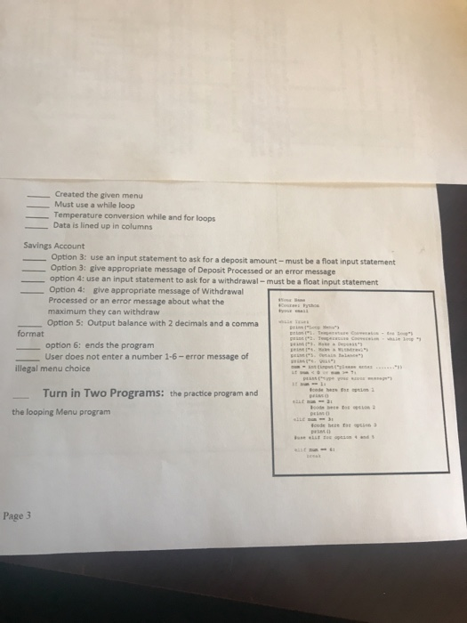 Solved Create The Menu Driven Program Tip Page 3 Has A 3891