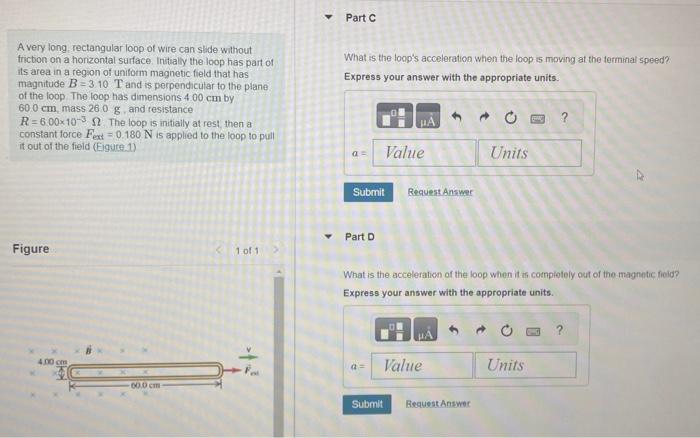 Solved A very long, rectangular loop of wire can slide | Chegg.com