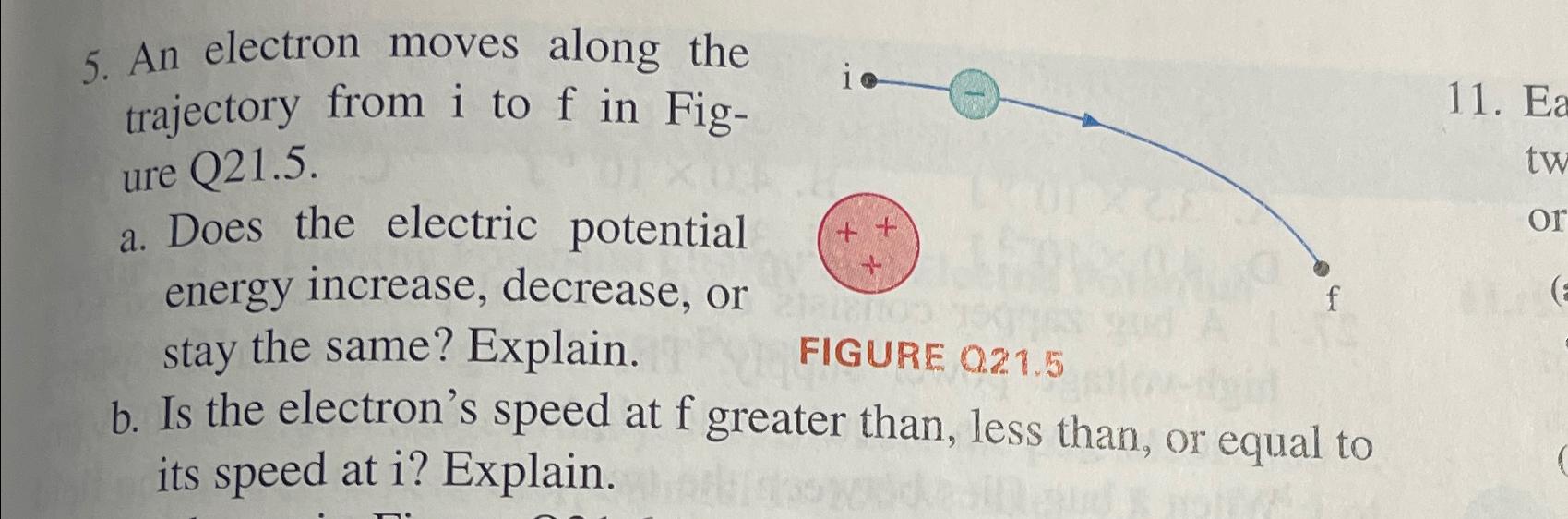 Solved An Electron Moves Along The Trajectory From I To F In