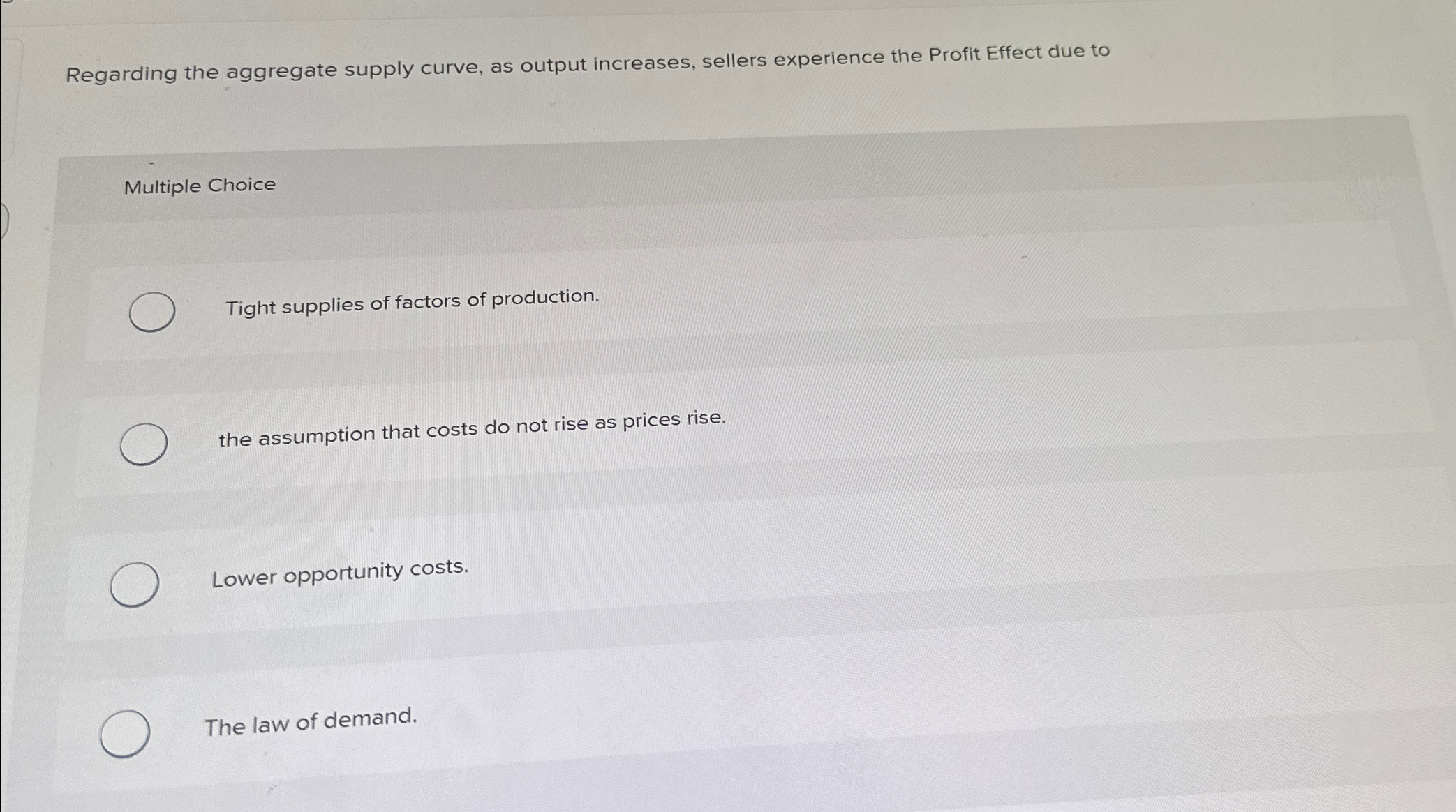 Solved Regarding the aggregate supply curve, as output | Chegg.com
