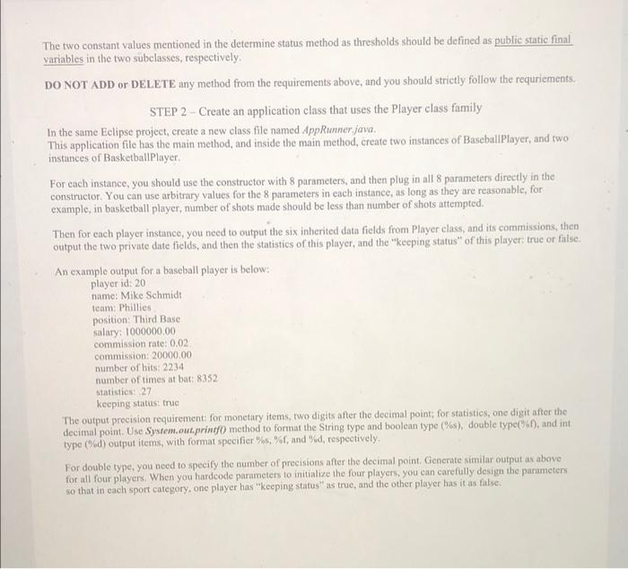 Solved works + STEP 1 - Create Superclass and Subclasses | Chegg.com