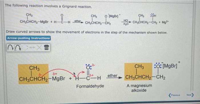 Solved The following reaction involves a Grignard reaction. | Chegg.com