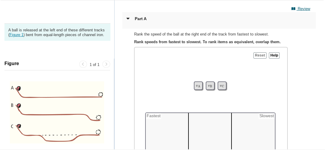 Solved A ball is released at the left end of these different | Chegg.com