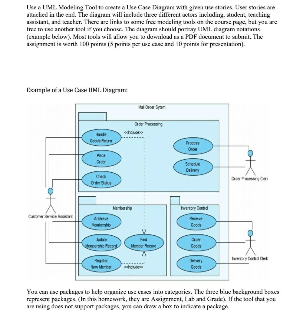 Use a UML Modeling Tool to create a Use Case Diagram | Chegg.com