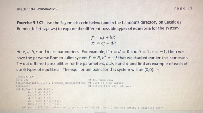 Solved Math 119A Homework 9 Page 1 Exercise 3.3X1: Use the | Chegg.com