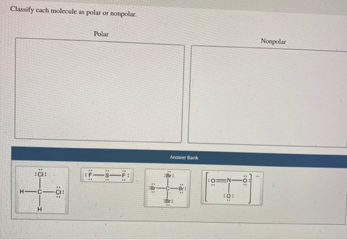 Solved Classify each molecule as polar or nonpolar. Polar | Chegg.com