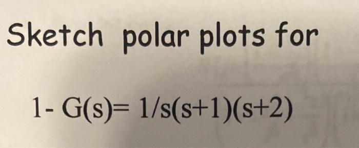Solved Sketch polar plots for 1−G(s)=1/s(s+1)(s+2) | Chegg.com