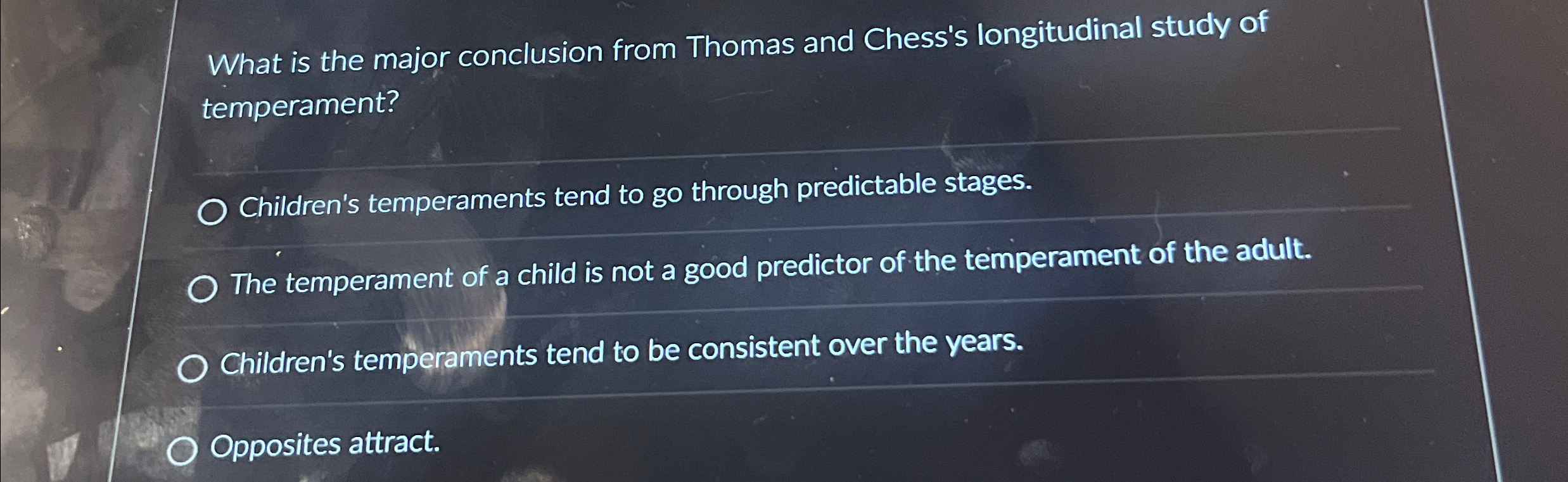 Solved What is the major conclusion from Thomas and Chess's | Chegg.com