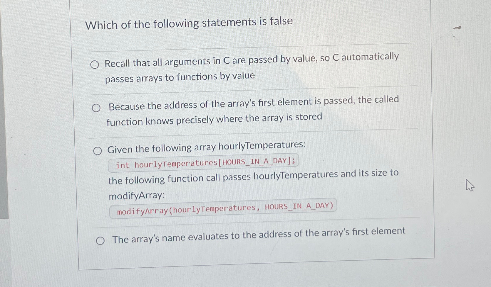 Solved Which of the following statements is falseRecall that | Chegg.com