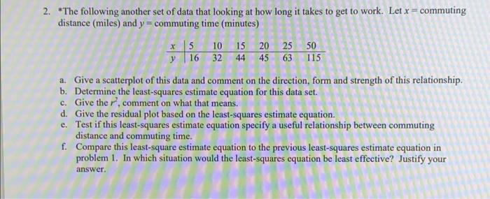 Solved *The following another set of data that looking at | Chegg.com