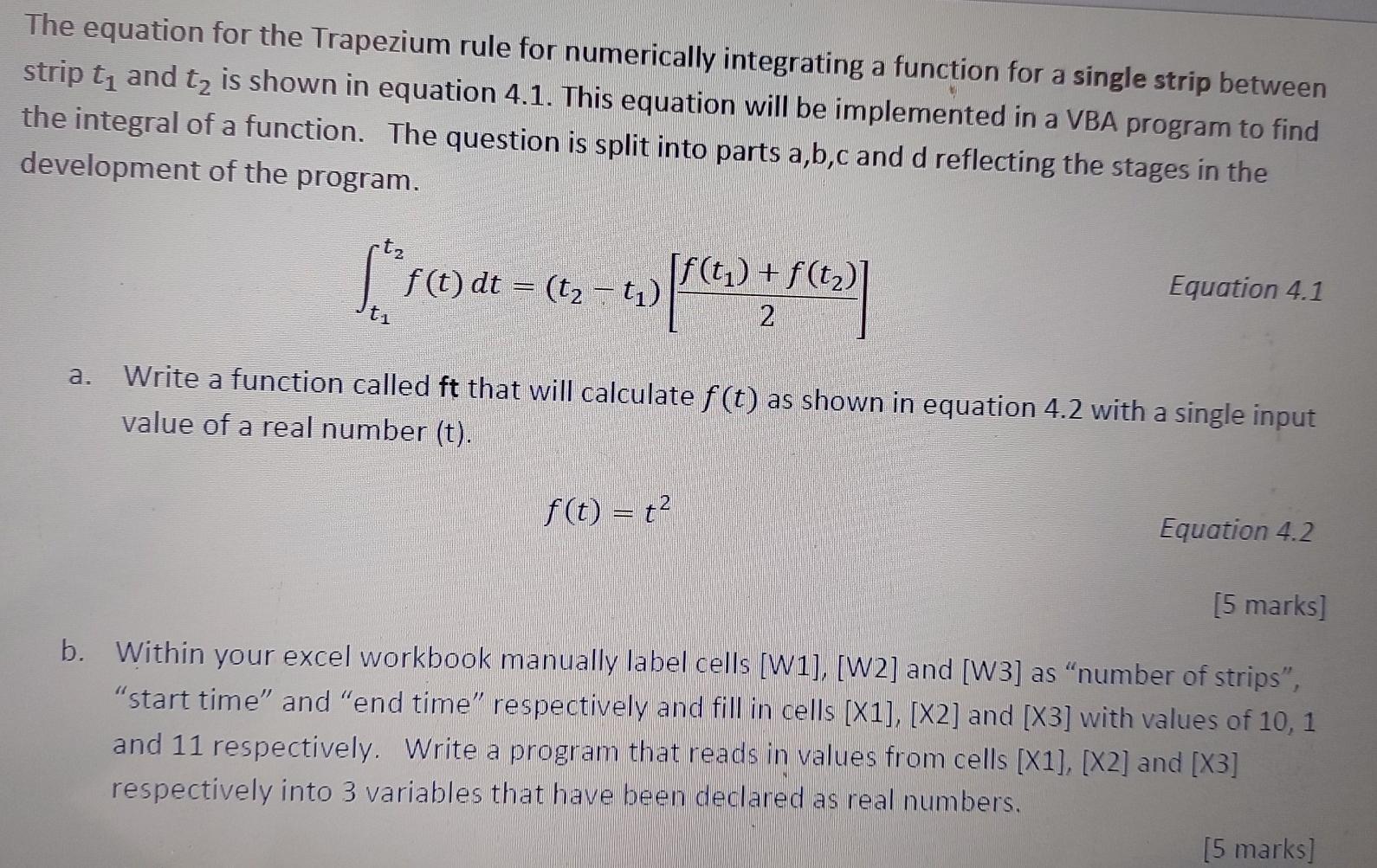 The equation for the Trapezium rule for numerically | Chegg.com