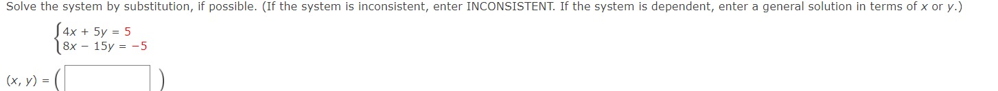 Solve the system by substitution, if possible. (If | Chegg.com